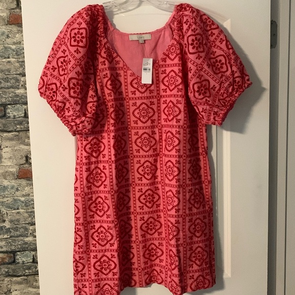 LOFT | Dresses | Nwt Loft Tiled Eyelet Mini Shift Dress Sz L | Poshmark